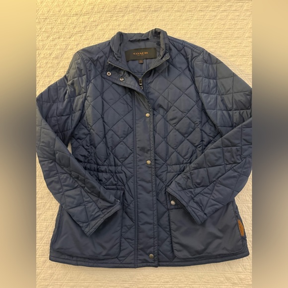 Coach | Jackets & Coats | Coach Quilted Jacket In Navy Blue | Poshmark